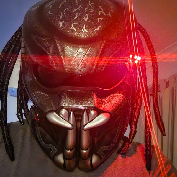 Great Custom Predator Motorcycle Helmet Blue Water (DOT and ECE ...