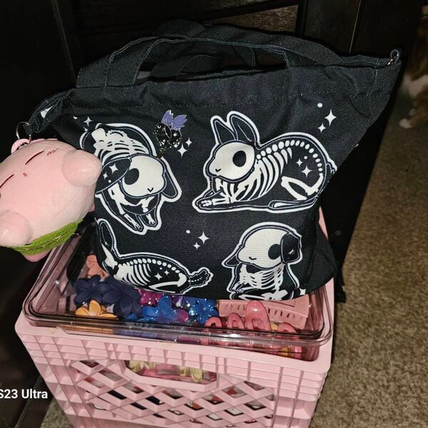 Running Skelebun Holographic Rabbit Vinyl Sticker | A Spooky Halloween ...