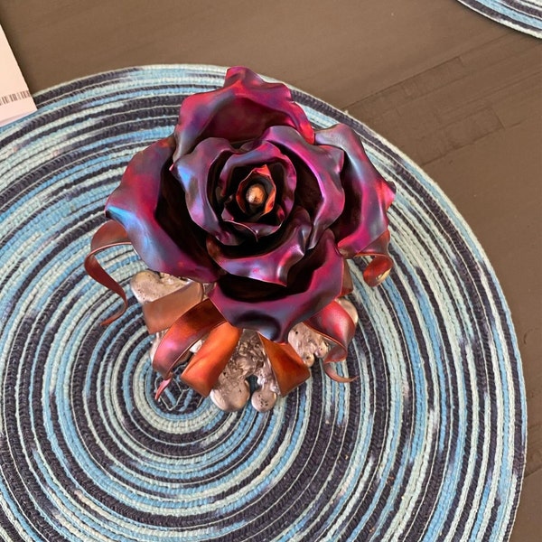 Copper & Glass Crystal "infinity" Rose #1989 Housewarming 7th ...