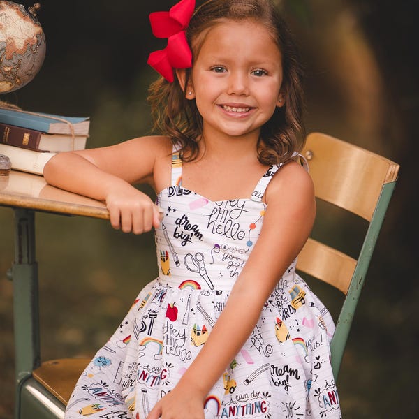 First Day of School, Girl School Dress, Back to School Dress, Alphabet ...