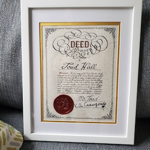 Toad Hall Deed Certificate - Mr. Toad's Wild Ride - PERSONALIZABLE - Etsy
