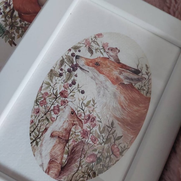 Cottagecore Fox, Fox Lover Gift, Woodland Animal Art, Fox Art Print ...