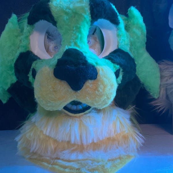 Anika LIME GREEN Soft 4" Long Pile Faux Fur Fabric for Fursuit, Cosplay ...