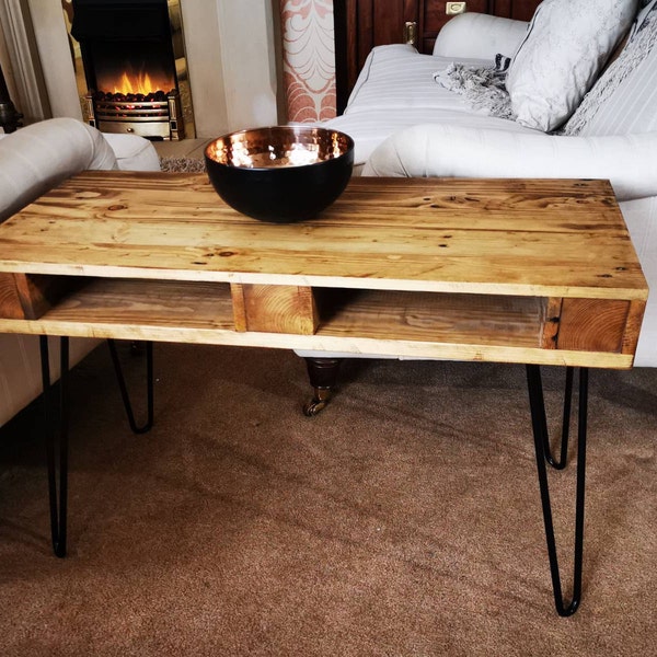 Handmade Rustic Coffee Table, or End Table. Made From Recycled, Reclaimed Wood With a Bespoke ...