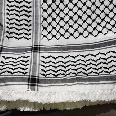 Palestinian Shemagh Hadab Keffiyeh Hand Tied Medium Fringe - Etsy