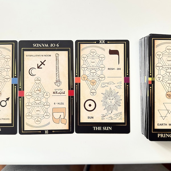 Kabbalistic Tarot Deck, Divination Cards, Unique Illustrated Occult ...