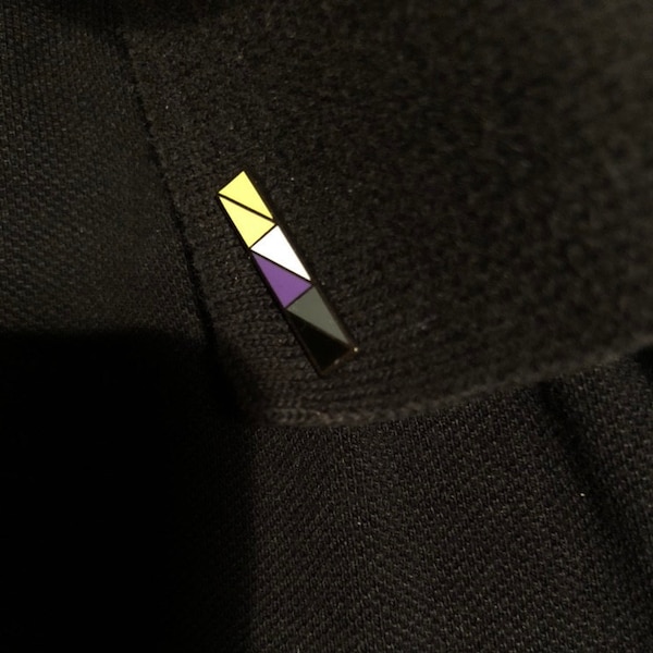 Non-binary Bar Pin — Subtle Pride Pin Flag Enamel LGBT LGBTQ Queer ...