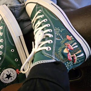 Custom Embroidered Converse High Tops Taylor 1970s/ Sweet Cherry ...
