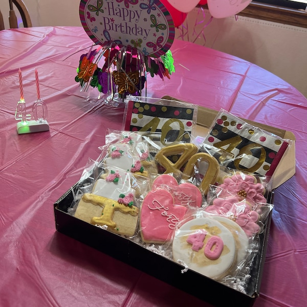 40th Birthday Cookies - Etsy