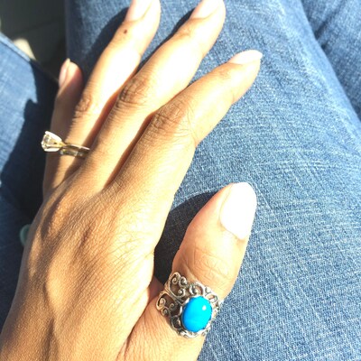 Blue Howlite Ring on Brass or Silver - Etsy