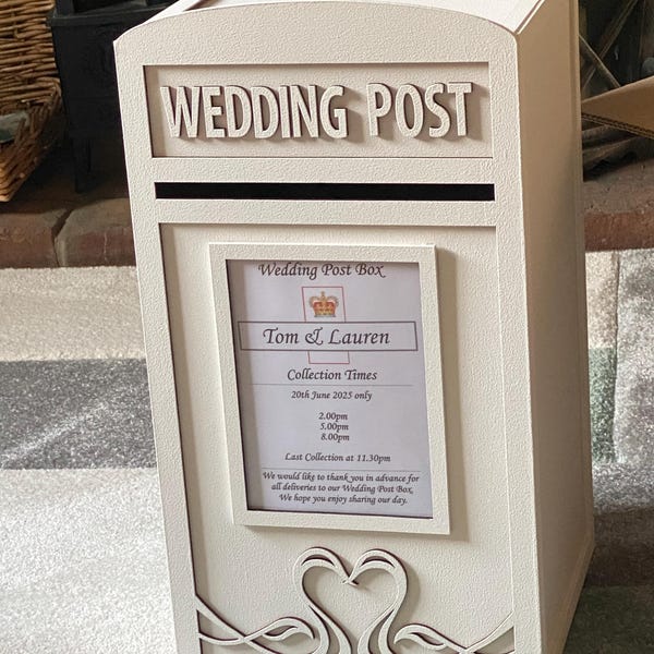 Large Lockable White Wedding Card Post Box - Fully Assembled Wedding ...