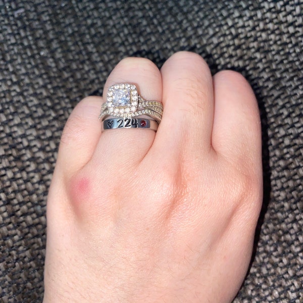 Firefighter - Stacking Ring - Badge Number - Wife - Thin Red Line ...