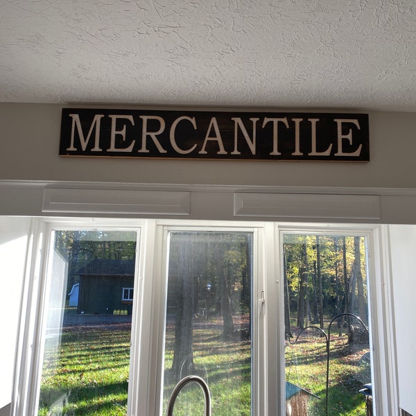 MERCANTILE Sign, Farmhouse, Carved Rustic Wood, Vintage Store Sign ...