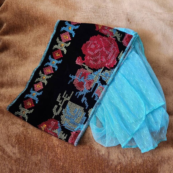 Amazing Soft Blue White Headscarf TICHEL, Hair Snood, Head Scarf, Head ...