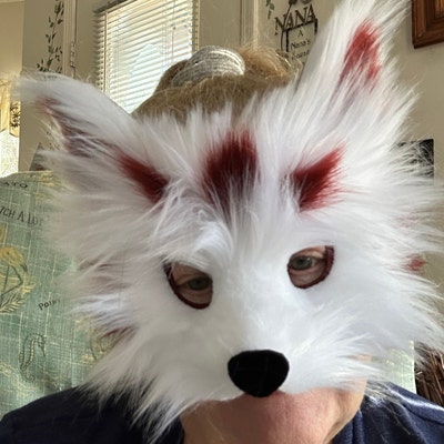 Grey Wolf Faux Fur Mask Handmade - Etsy