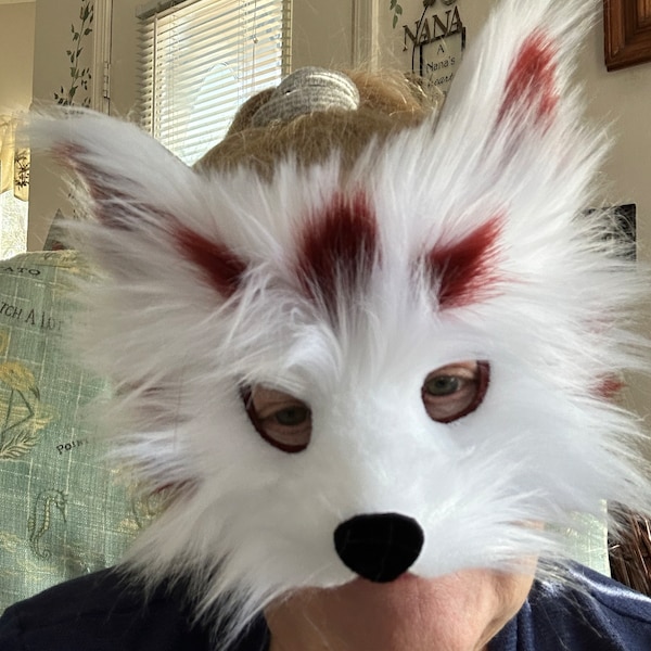 Faux Fur Kitsune Fox Mask, Handmade - Etsy
