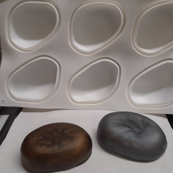 STONE Silicone Mold - 6 Cavity Stone Shaped Silicone Mold for Gypsum ...