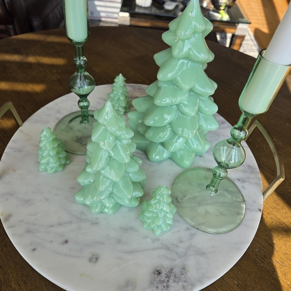 Set of Five. Mosser Glass Jadeite Christmas Trees. - Etsy
