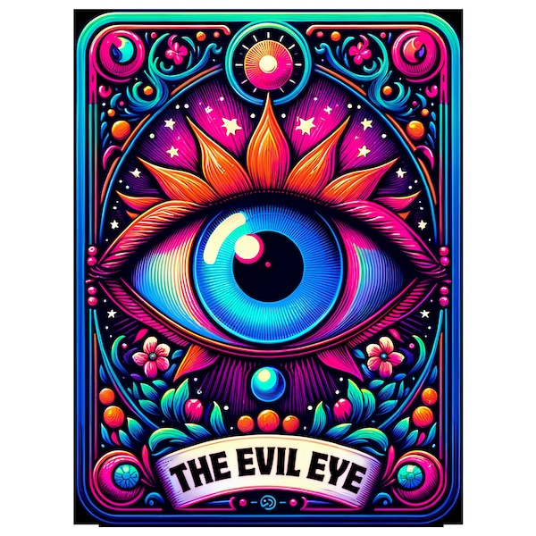 The Evil Eye Tarot Card PNG Sublimation Design, Witchy Vibes Celestial ...