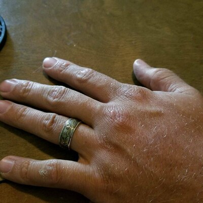 A Mans Rustic Wedding Band Playing With Fire Engagement Ring - Etsy