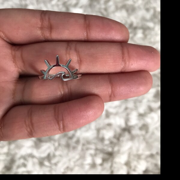 Wave Sun Silver Ring - Sterling Silver - 925 - Beach Lover - Etsy