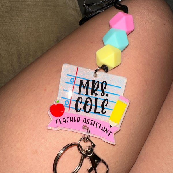 Personalized Notebook Paper With Grade or Title Teacher Lanyard ...