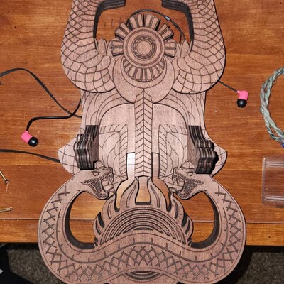 MJÖLNIR DRAGON Wooden Wall Mount for Hand and a Half Sword, LARP ...