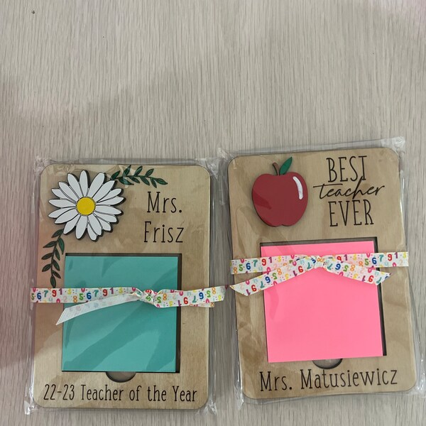 Teacher Sticky Note Holder, Best Teacher Ever, Secretary Gift, - Etsy