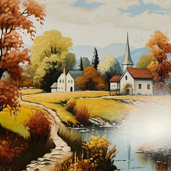 Golden Pathways: A Folk Art Journey Through Fall in Warm Colors | AI ...