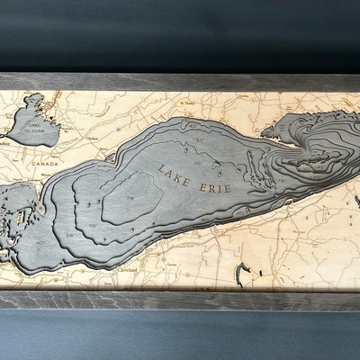 Flathead Lake, Montana Wood Carved Topographic Depth Chart / Map - Etsy