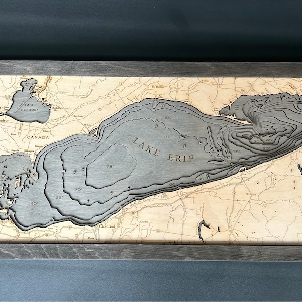 Seneca Lake Wood Carved Topographic Depth Chart / Map - Etsy