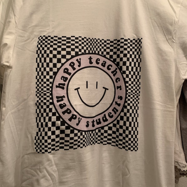 Happy Teacher Happy Students Tshirt, Back to School, Team Group Teacher ...