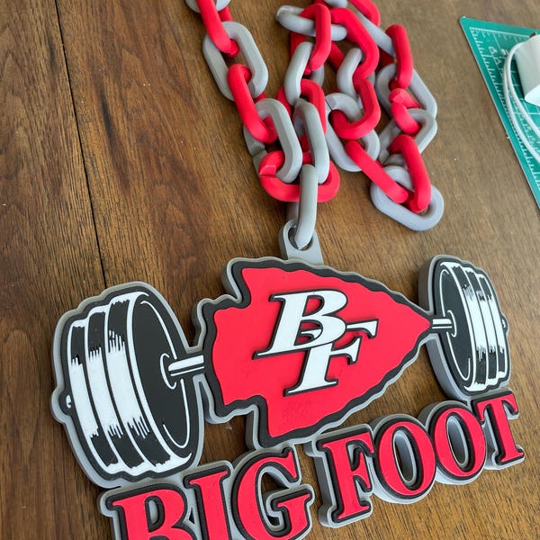Custom 3D Printed Sports Fan Chain: Oversized Team Turnover Logo ...