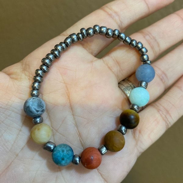 Matte Set Solar System Gemstone Beads 8mm 6mm,set Planet Beads ...