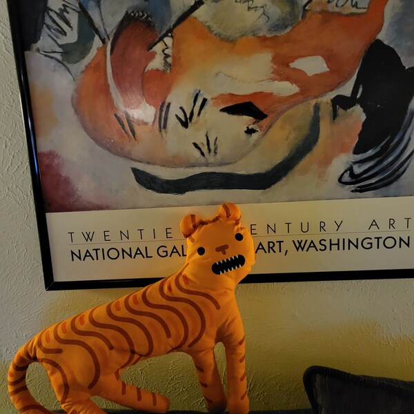 Orange Squiggle Tiny Tiger - Stuffed Animal Cat - Cotton and Recycled ...