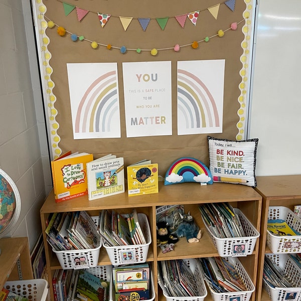 Boho Rainbow Poster, Diversity Classroom, Inclusive Rainbow, Classroom ...