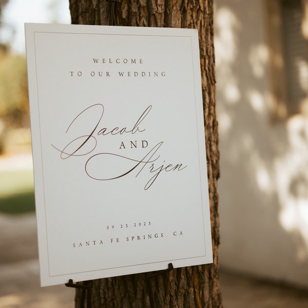 Classic Wedding Welcome Sign Template, Elegant, Editable, Welcome to ...