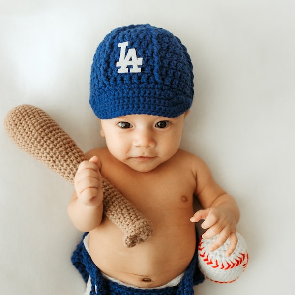 Crochet LA Dodgers Baby Photo Prop, Los Angeles Dodgers, World Series ...