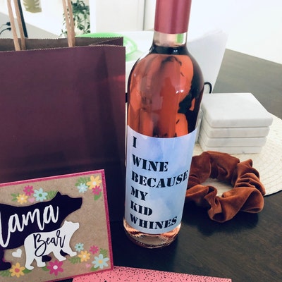 Mother's Day Gift New Mom Wine Gift Mommy Wine Labels Mom Wine Friend ...