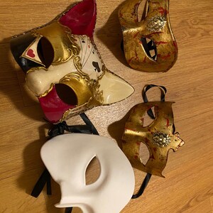 Elegant Eye Masks With Silver and Golden Decorations Hand-painted ...