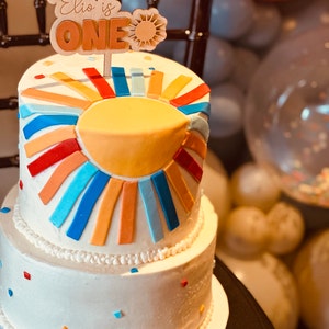 Onederful Boho Cake Topper, First Birthday Cake Topper, Boho Rainbow ...