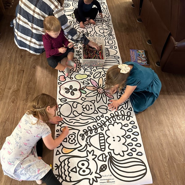 GIANT 10-foot FALL Coloring Page Banner | Coloring Poster | Fall ...