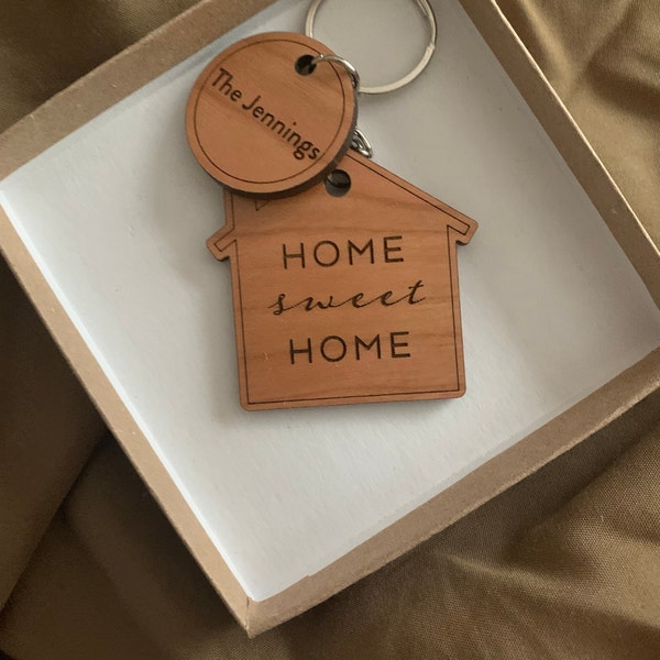 Personalized New Home Keychain, Home Sweet Home, Home Key Chain ...