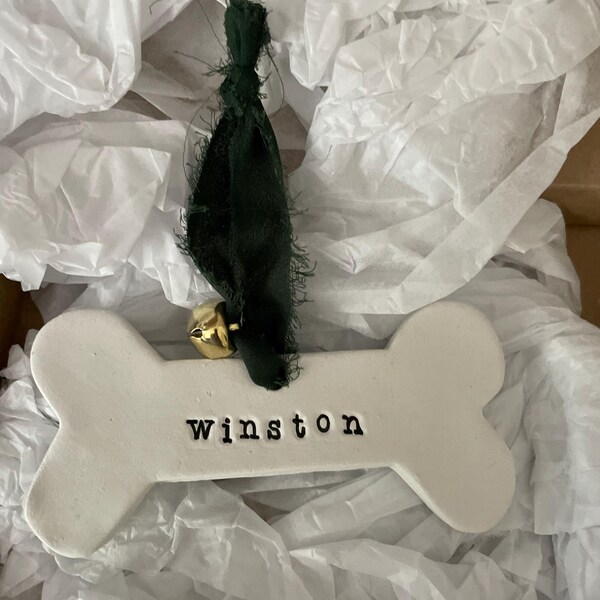 Personalised Dog Bone Clay Tree Decoration, Pet Christmas Decoration ...