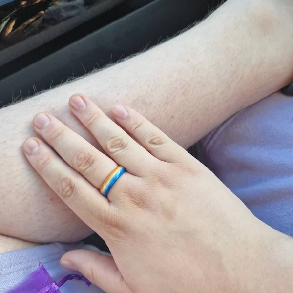 Aroace Ring - Aroace Pride Ring - Aroace Jewelry - Aroace Sunset Pride ...