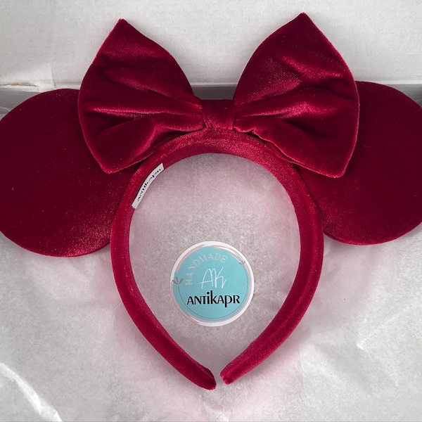 Red Disney Ears, Disney Ears, Red Velvet Ears, Disney Ears Headband ...