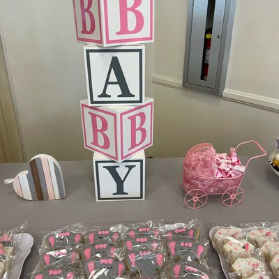 Baby Shower Blocks / Baby Shower Decor / Personalized Baby Blocks With ...