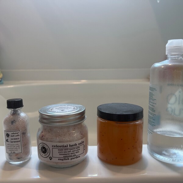 Handmade Aromatherapy Bath Salts With Epsom, Pink Himalayan, & Sea ...