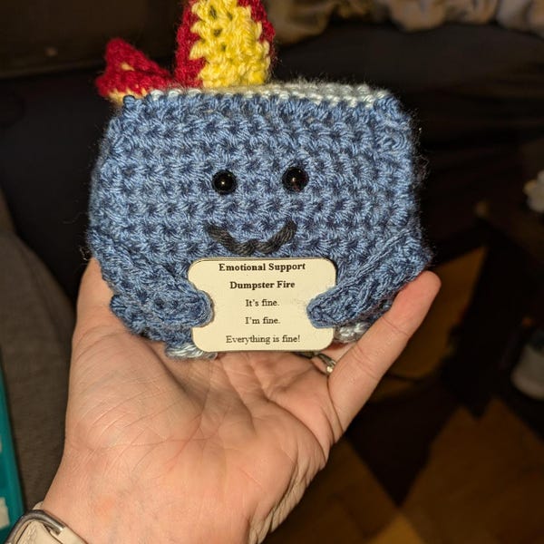 Pattern and Sign Only: Dumpster Fire Emotional Support Crochet Pdf X2 ...