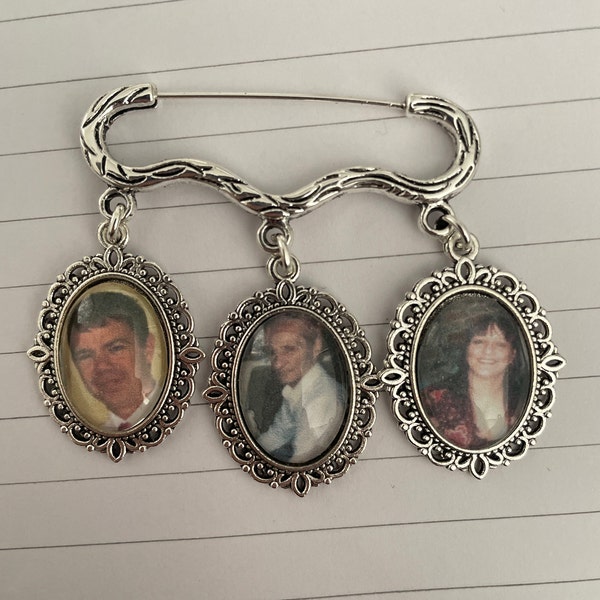 Wedding Bridal Pin Photo Charm, Bridal Memory Charm Brooch ...